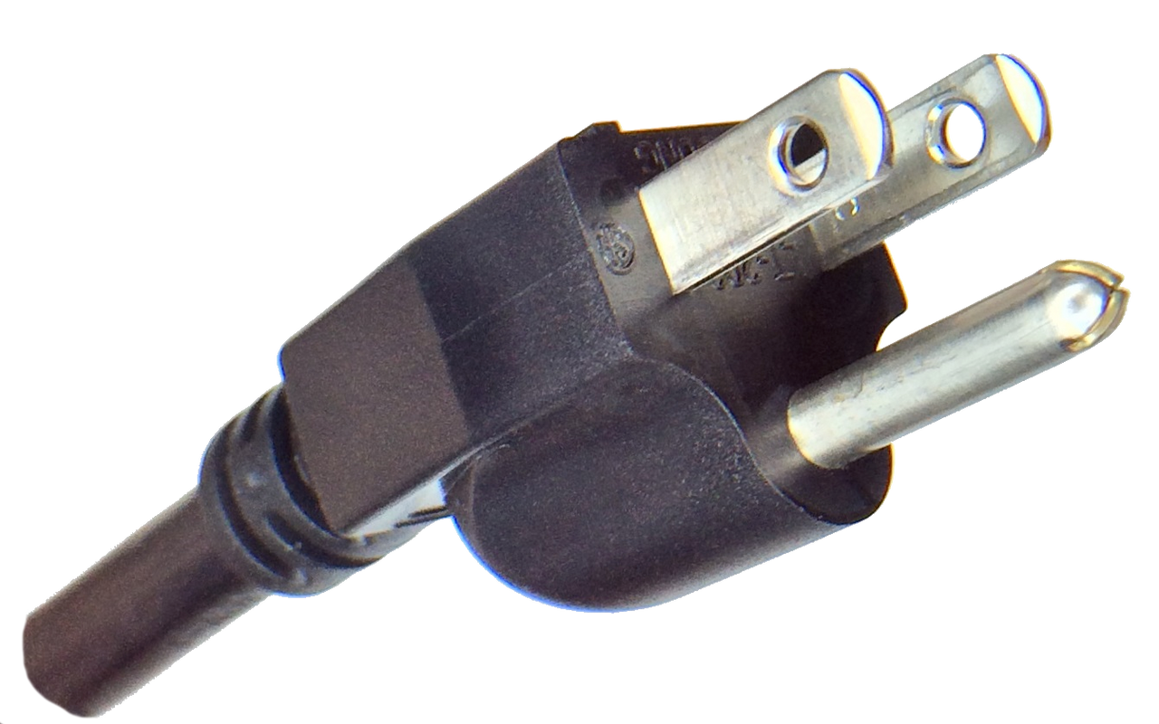 NEMA 5-15P to ROJ 2.0" Strip 5/8" 6'7" 18AWG SVT Black Power Cord ...