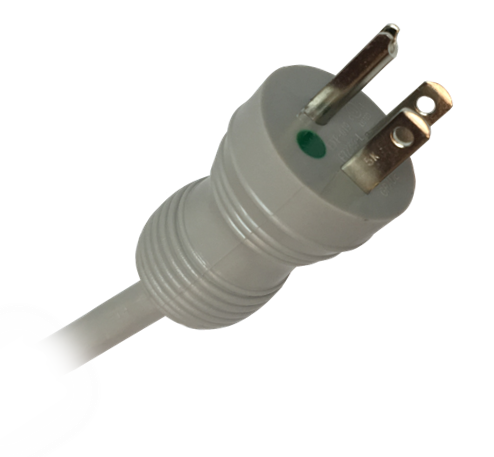 Hospital Grade NEMA 5-15P to IEC320-C13 20'0" 16AWG Gray Power Cord ...