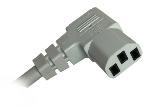 Hospital Grade NEMA 5-15P Gray Plug to Right Angle IEC320-C13 15'0 ...