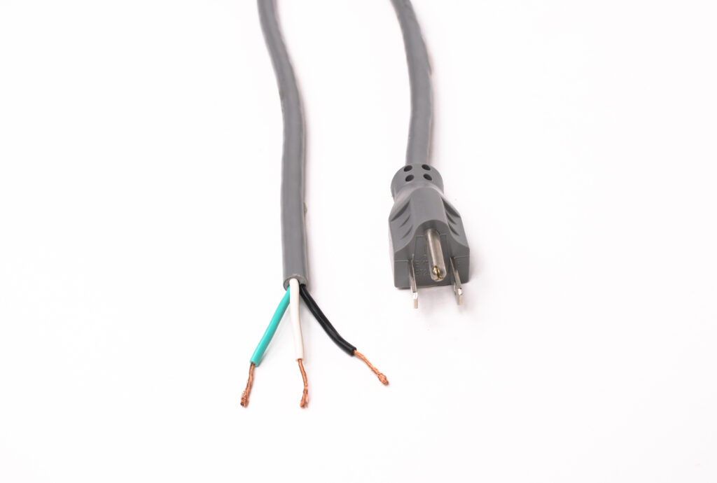 NEMA 5-15P to ROJ 2.0" Strip 5/8" 8'0" 18AWG SJT Gray Power Cord ...