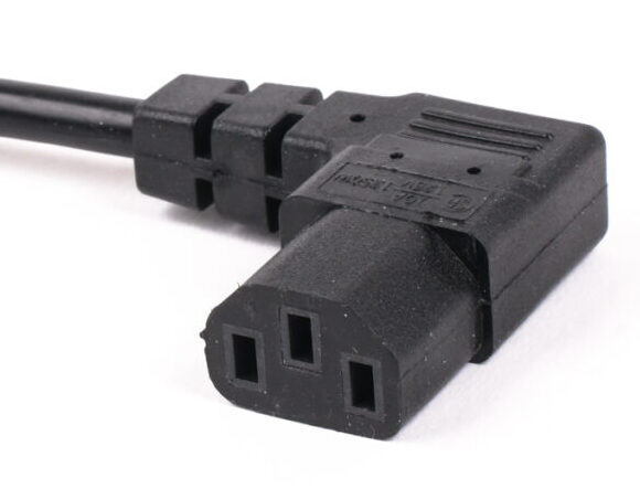 NEMA 5-15P to Right Angle IEC320-C13 6'7" 18AWG SVT Black Power Cord ...