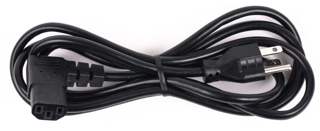 NEMA 5-15P to Right Angle IEC320-C13 6'7" 18AWG SVT Black Power Cord ...