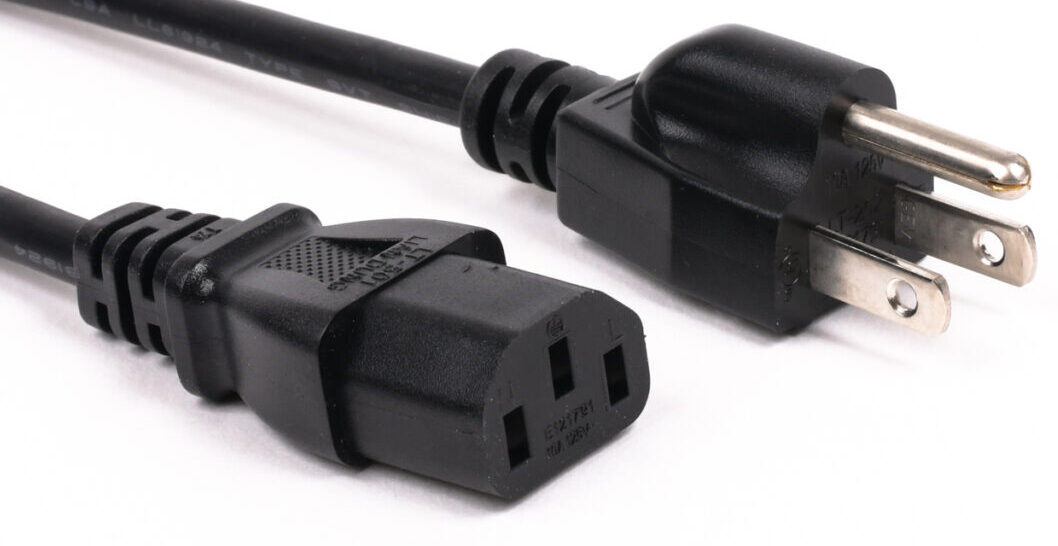 NEMA 5-15P to IEC320-C13 9'10" 18AWG SVT Foil Shielded Black Power Cord ...