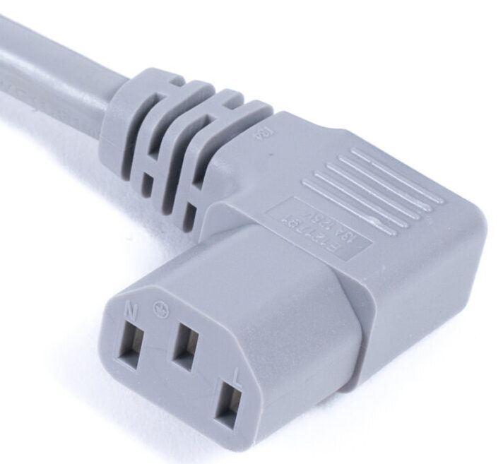 Hospital Grade Right Angle NEMA 5-15P Clear Plug to Right Angle IEC320 ...