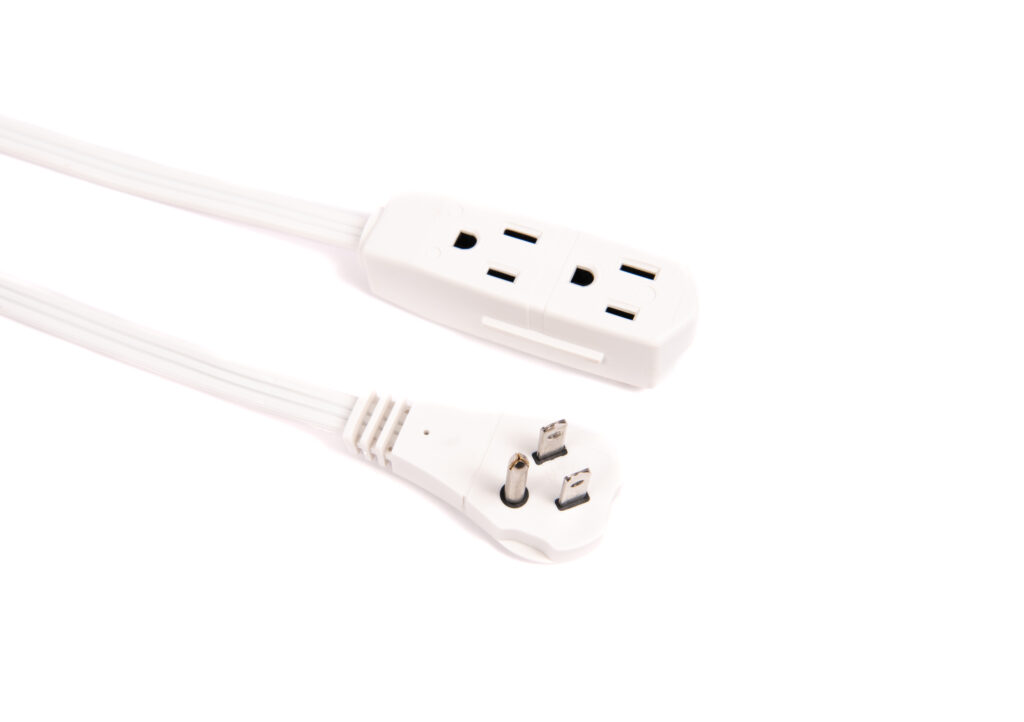 9 FT White Low Profile Triple Extension Cord | Webber Electronics