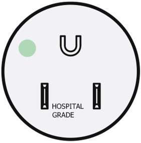 Hospital Grade NEMA 5-15P Gray Plug to Right Angle IEC320-C13 10'0 ...
