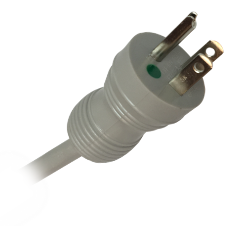 Hospital Grade NEMA 5-15P Gray Plug to Right Angle IEC320-C13 10'0 ...