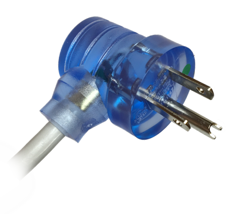 Hospital Grade Right Angle NEMA 5-15P Clear Plug to IEC320-C13 10'0 ...