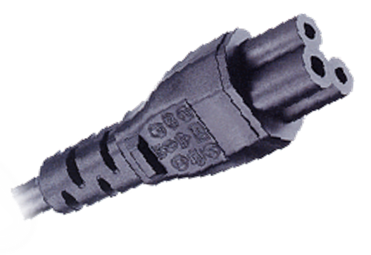 NEMA 5-15P to IEC320-C5 6'0" 18AWG SVT Black Power Cord | Webber ...