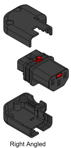 IEC LOCK+ Rewireable Right or Left Angled IEC320-C13 Connector | Webber ...