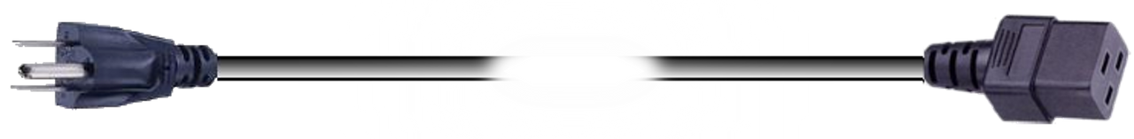 NEMA 5-15P to IEC320-C19 8'0" 14AWG SJT Black Power Cord | Webber ...