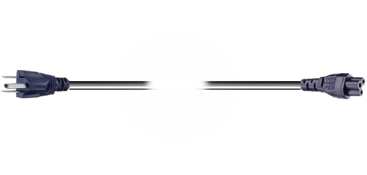 NEMA 5-15P to IEC320-C5 6'0" 18AWG SVT Black Power Cord | Webber ...